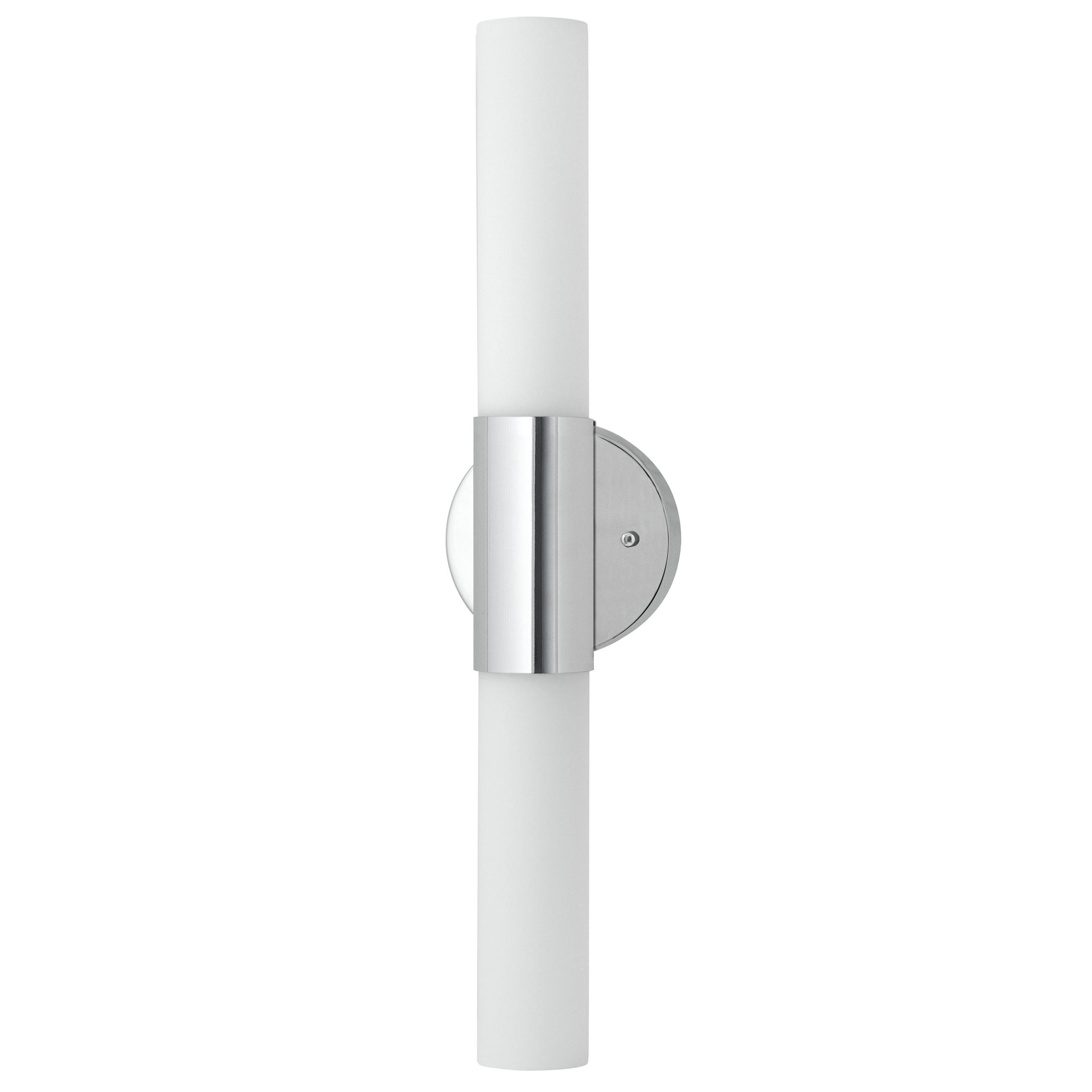 13.5"H Chrome Wall Sconce with Frosted Glass Shade & Integrated LED ...